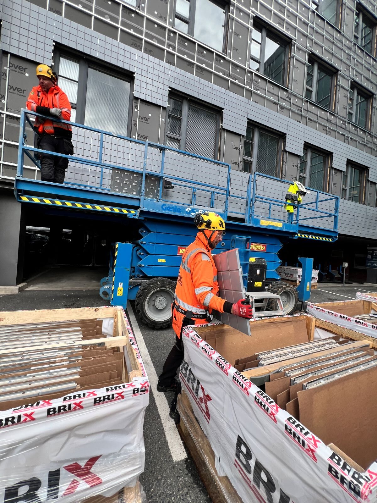 Year-round installation of prefabricated brick cladding | BRIX Facades Oy
